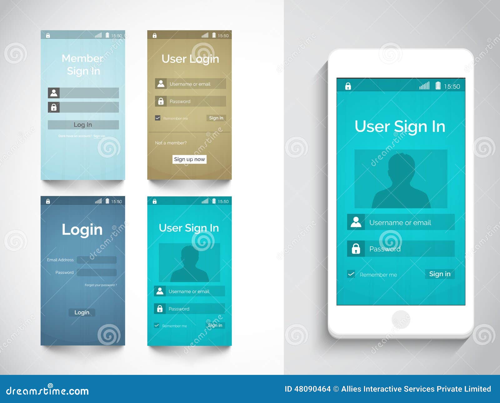 Concept of Mobile User Interface. Stock Illustration - Illustration of ...