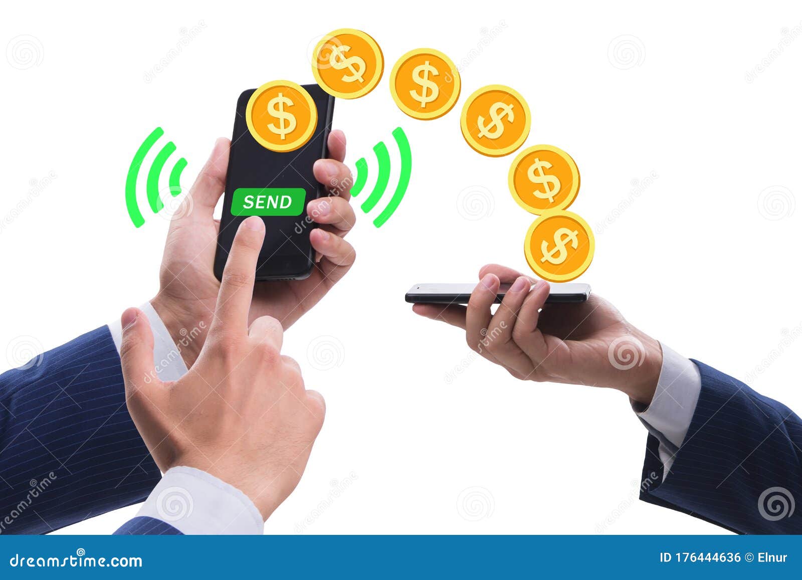 Concept of Mobile Wallet Transfers - 3d Rendering Stock Photo - Image ...