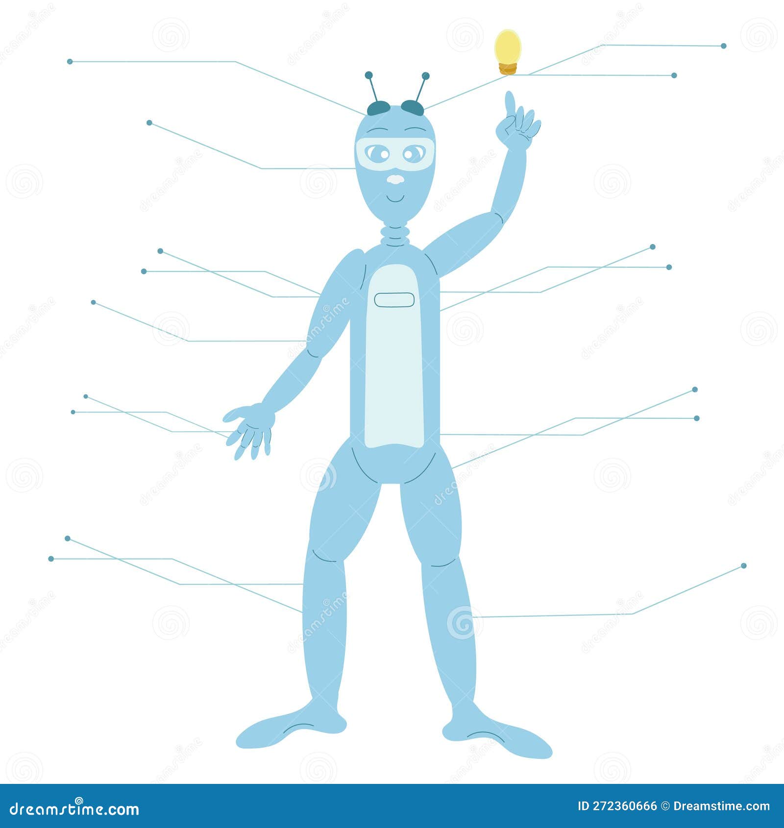 Modern Android Robot Character Artificial Intelligence Isolated On ... Modern Android Robot Character Artificial Intelligence Isolated On ...
