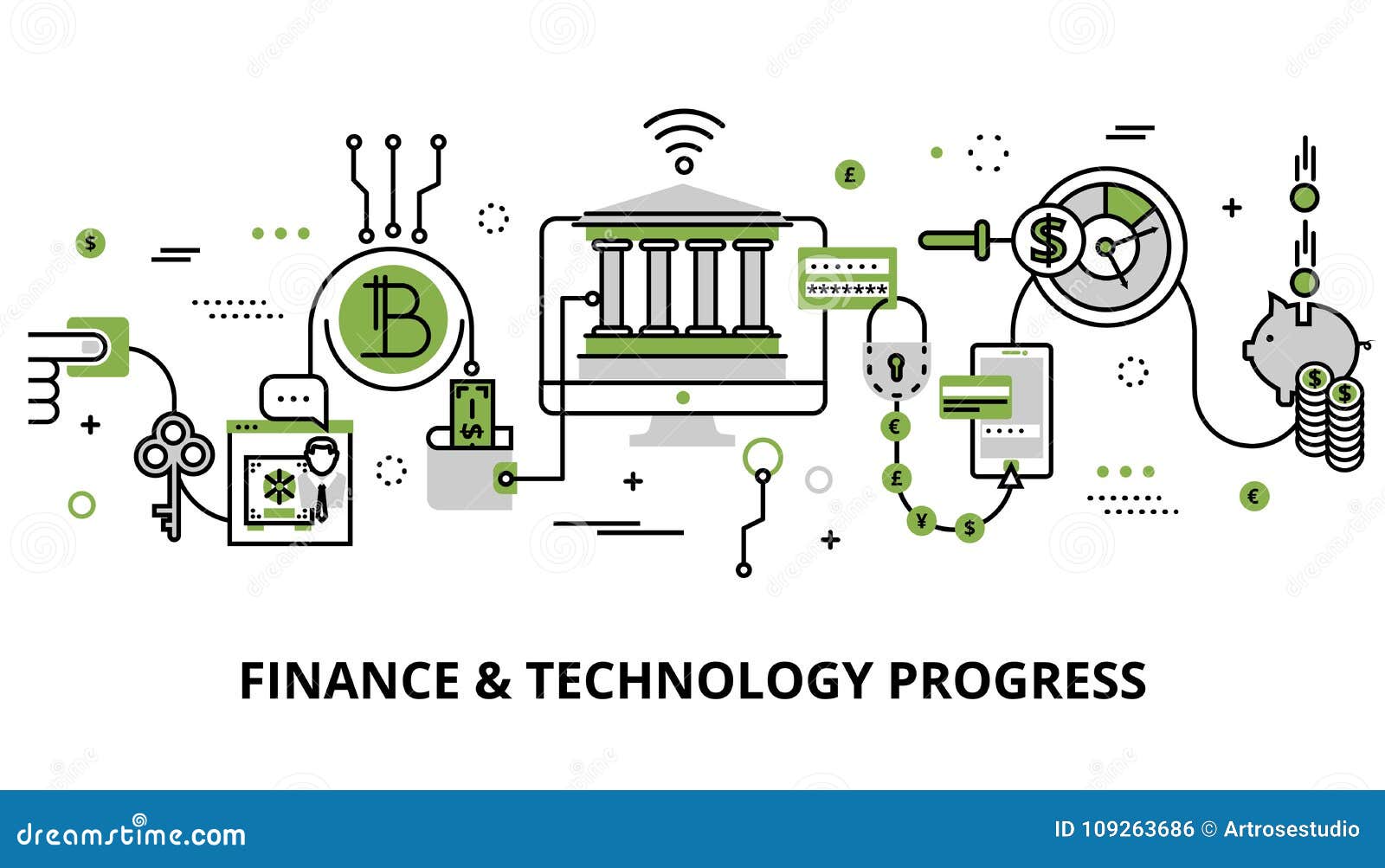 Concept of Modern Business, Finance and Technology Progress Stock ...