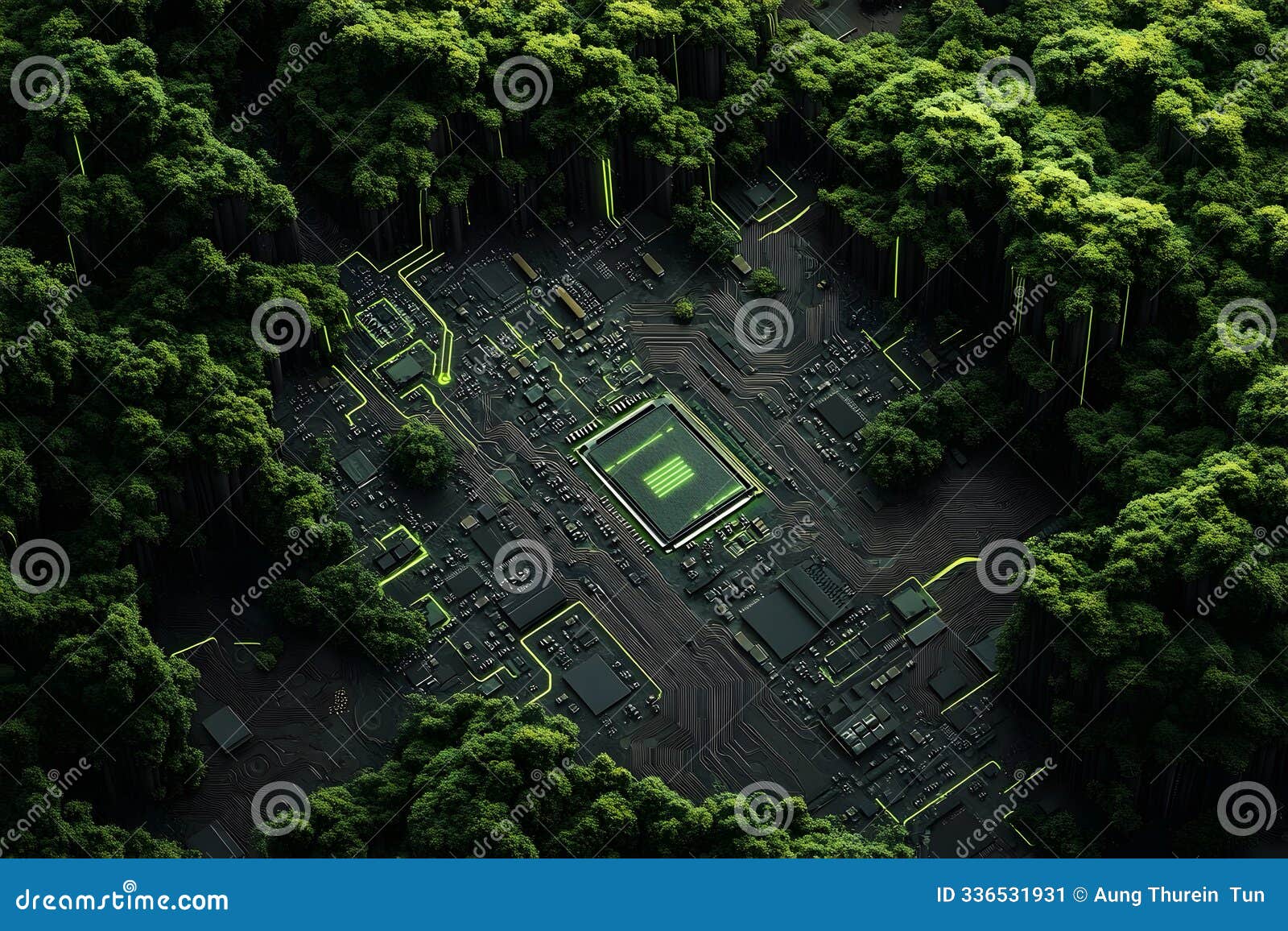 A Concept of a Modern Circuit and Eco Friendly System Stock Image ...