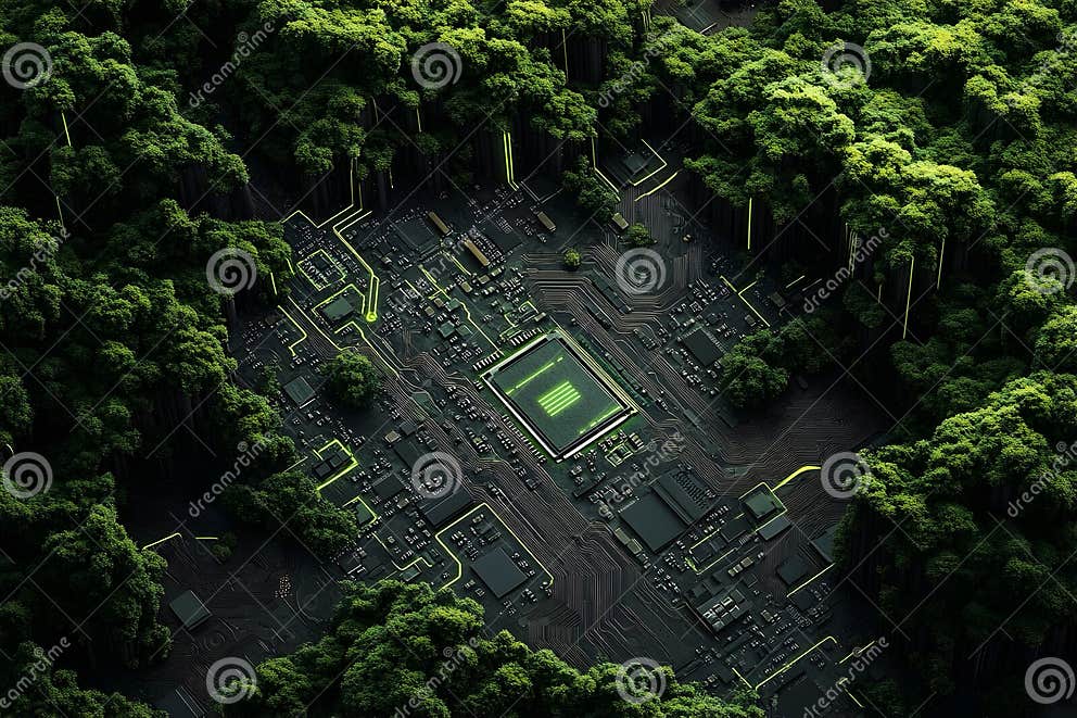 A Concept of a Modern Circuit and Eco Friendly System Stock Image ...