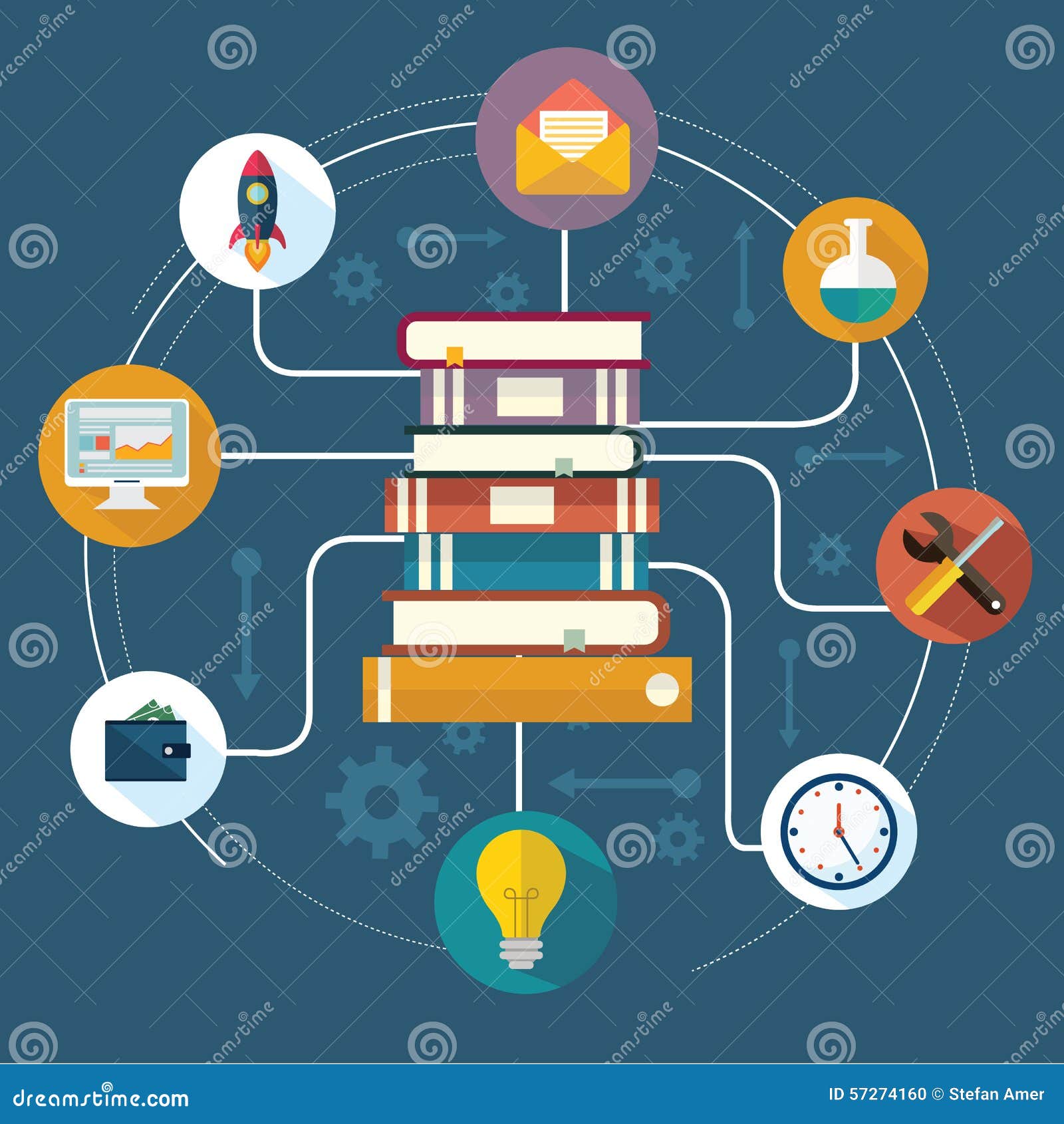 The Concept of Modern Education. Stock Vector - Illustration of learn ...