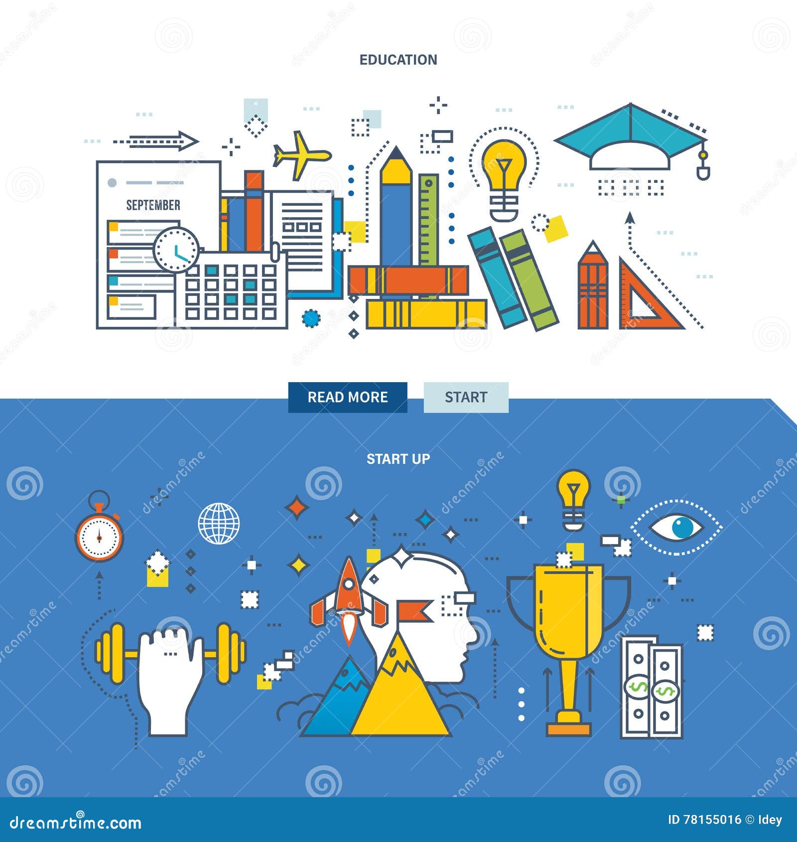Concept of Modern Education, Training and Start-up the Project. Stock ...