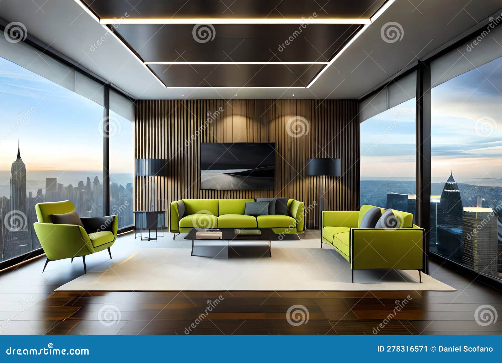 Modern Interior in Bionic Style. Generative AI Stock Illustration ...