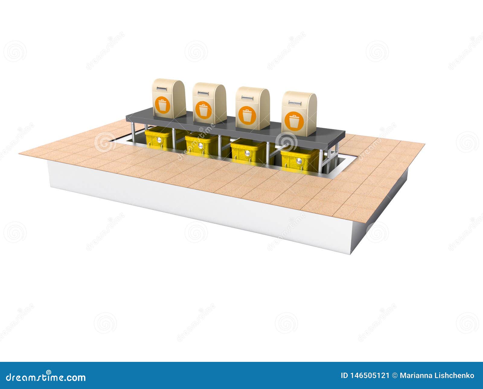 Concept of Modern Underground Garbage Cans for Collecting Garbage in ...