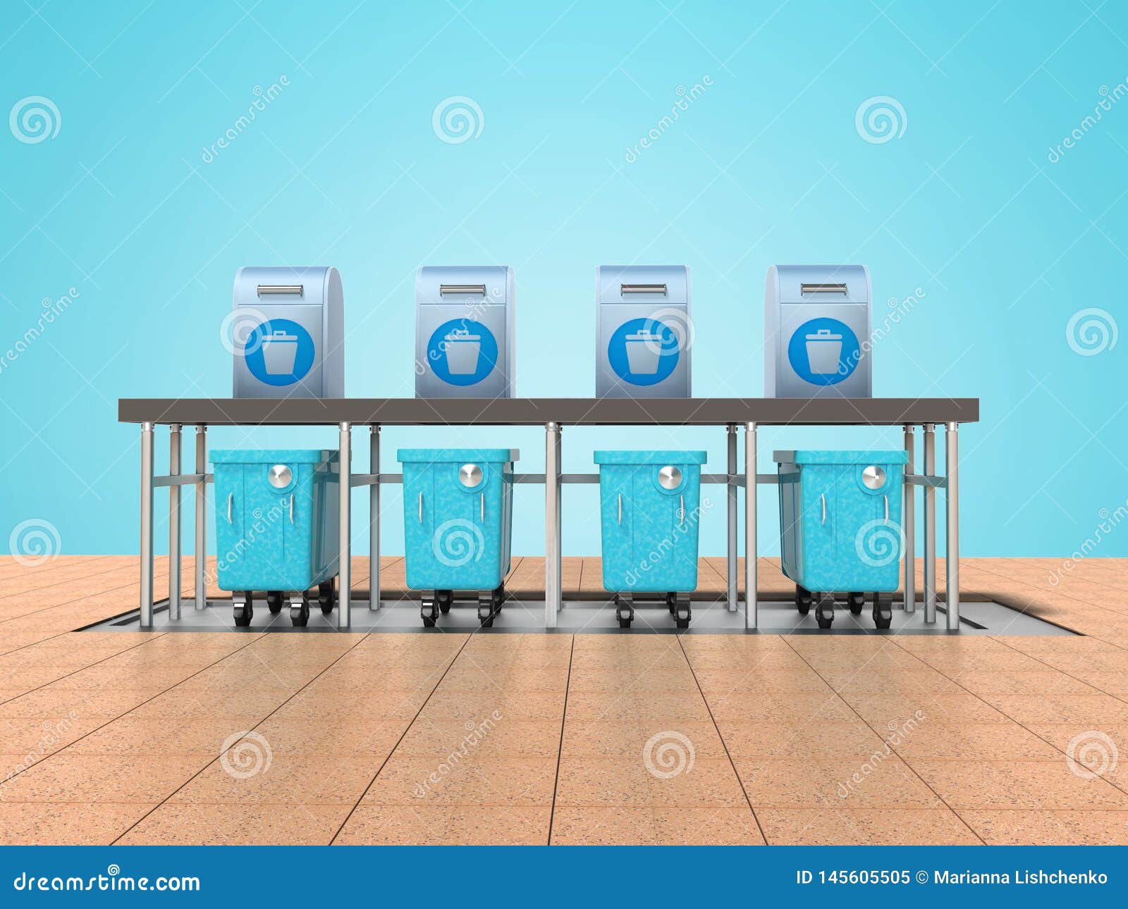 Concept Modern Underground Garbage Collection Trash for 3d Render on ...