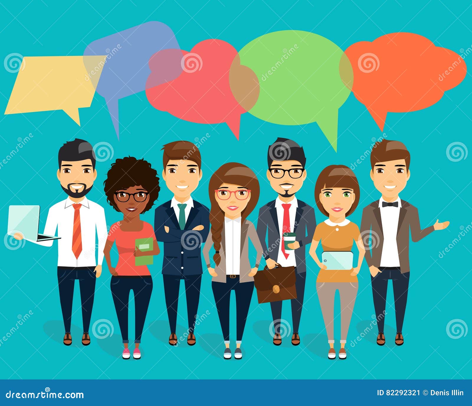 Concept of Modern Young Business Dialogue Stock Vector - Illustration ...