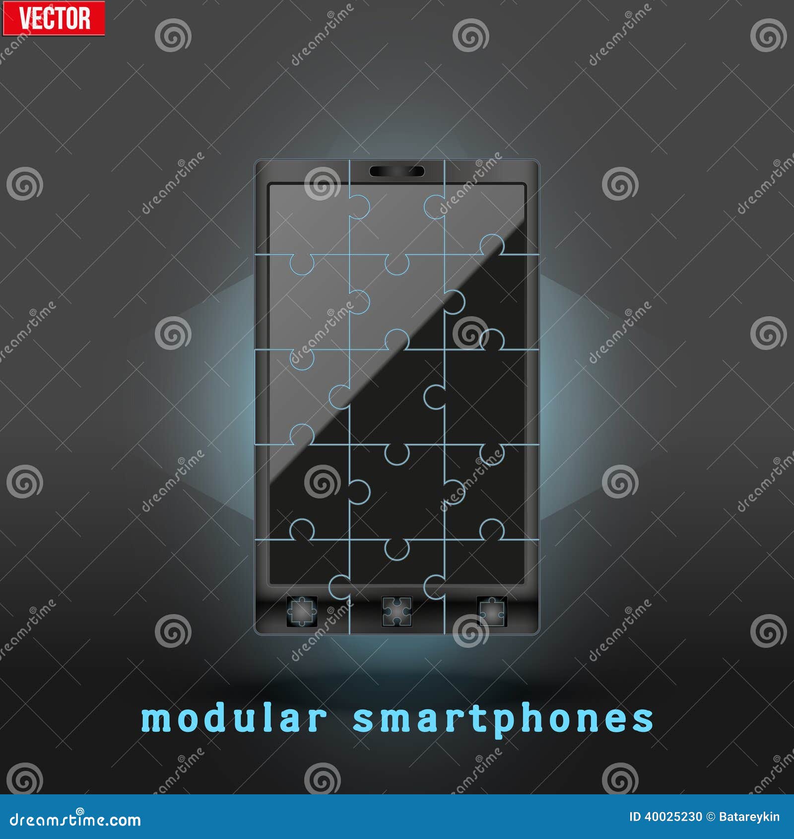 Concept Of Modular Smartphone. Background Illustation. Cartoon Vector ...