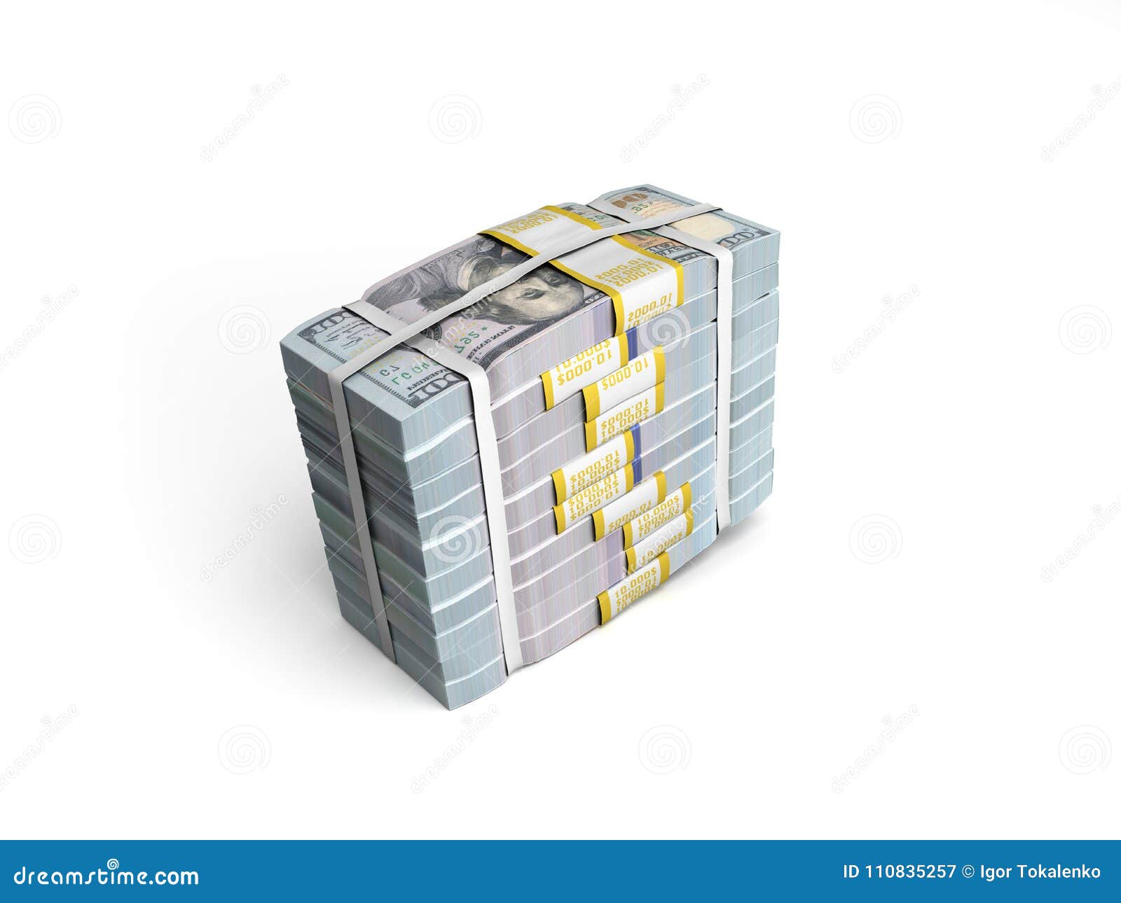 Concept of Money Deposite Big Stack of Dollar Bills Cash with Bo Stock ...