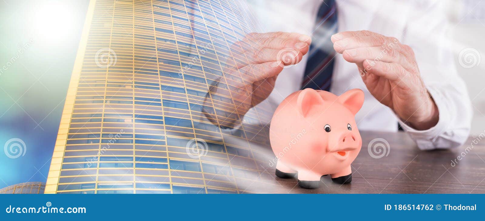 Concept of Money Protection; Multiple Exposure Stock Photo - Image of ...