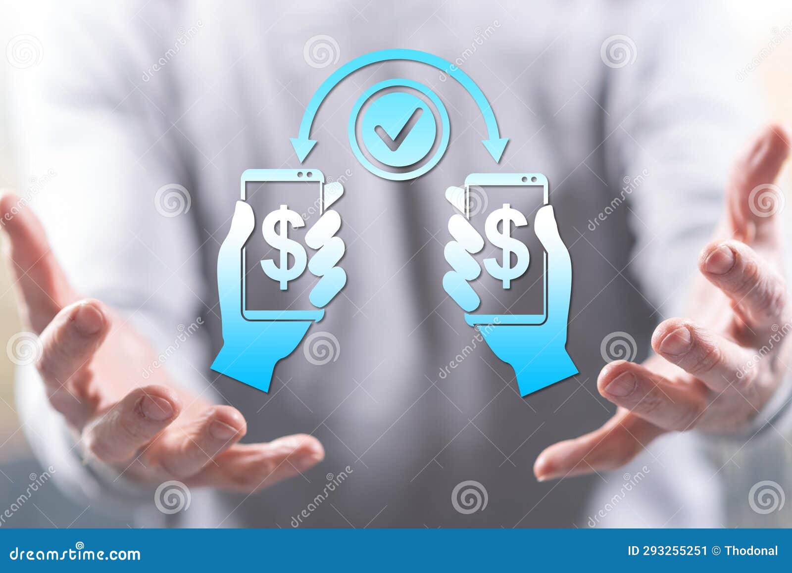 Concept of money transfer stock image. Image of smartphone - 293255251