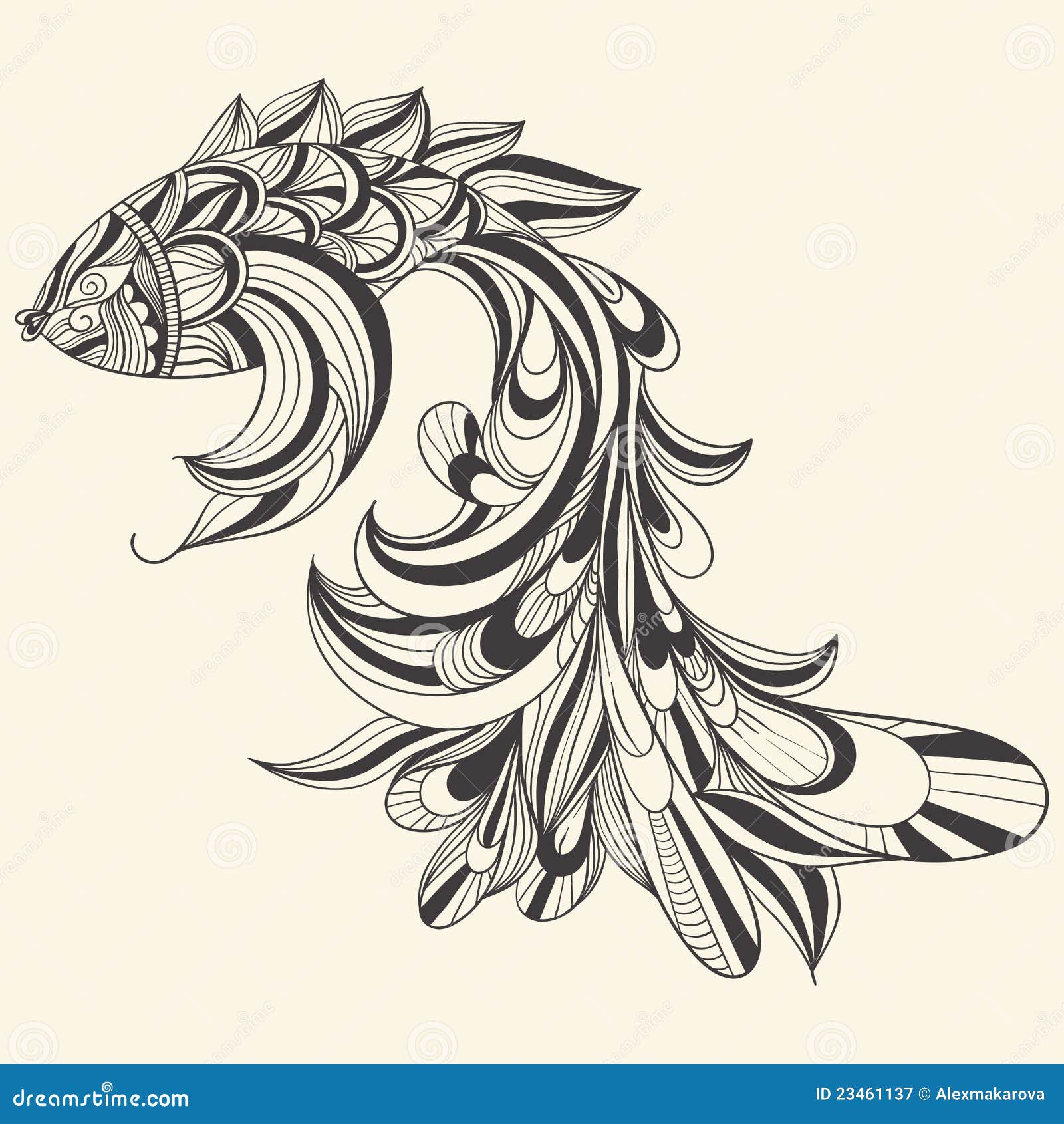 Concept monochrome fish stock vector. Illustration of abstraction ...