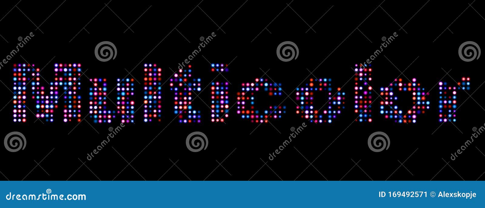 Multicolor led text stock illustration. Illustration of decoration ...
