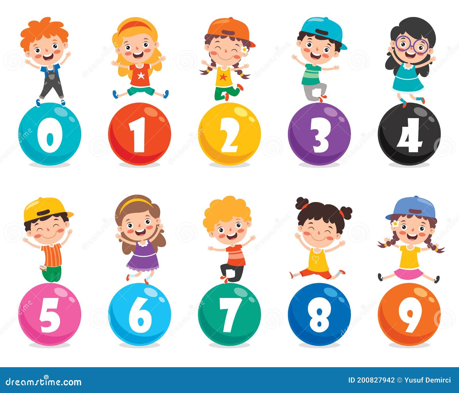 Concept of Multi Colored Numbers Stock Vector - Illustration of ...
