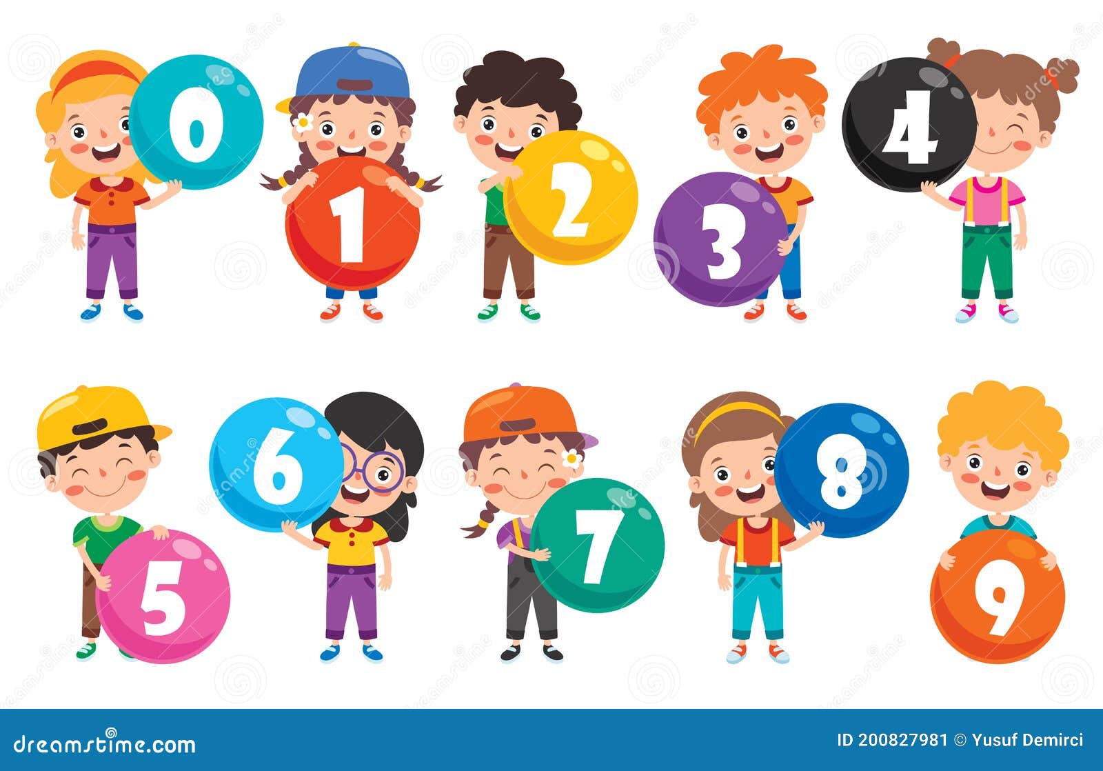 Concept of Multi Colored Numbers Stock Vector - Illustration of ...