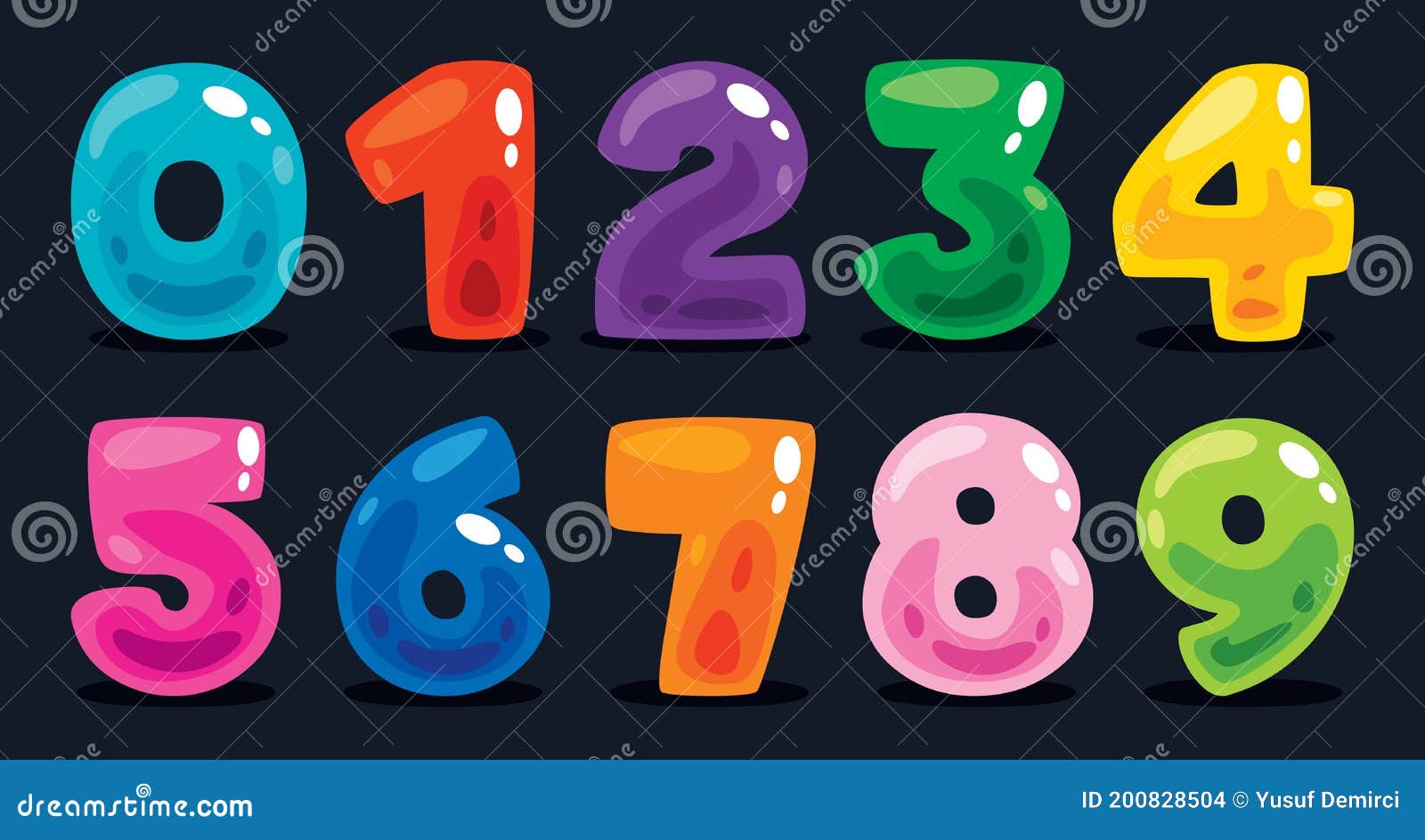 Concept of Multi Colored Numbers Stock Vector - Illustration of ...