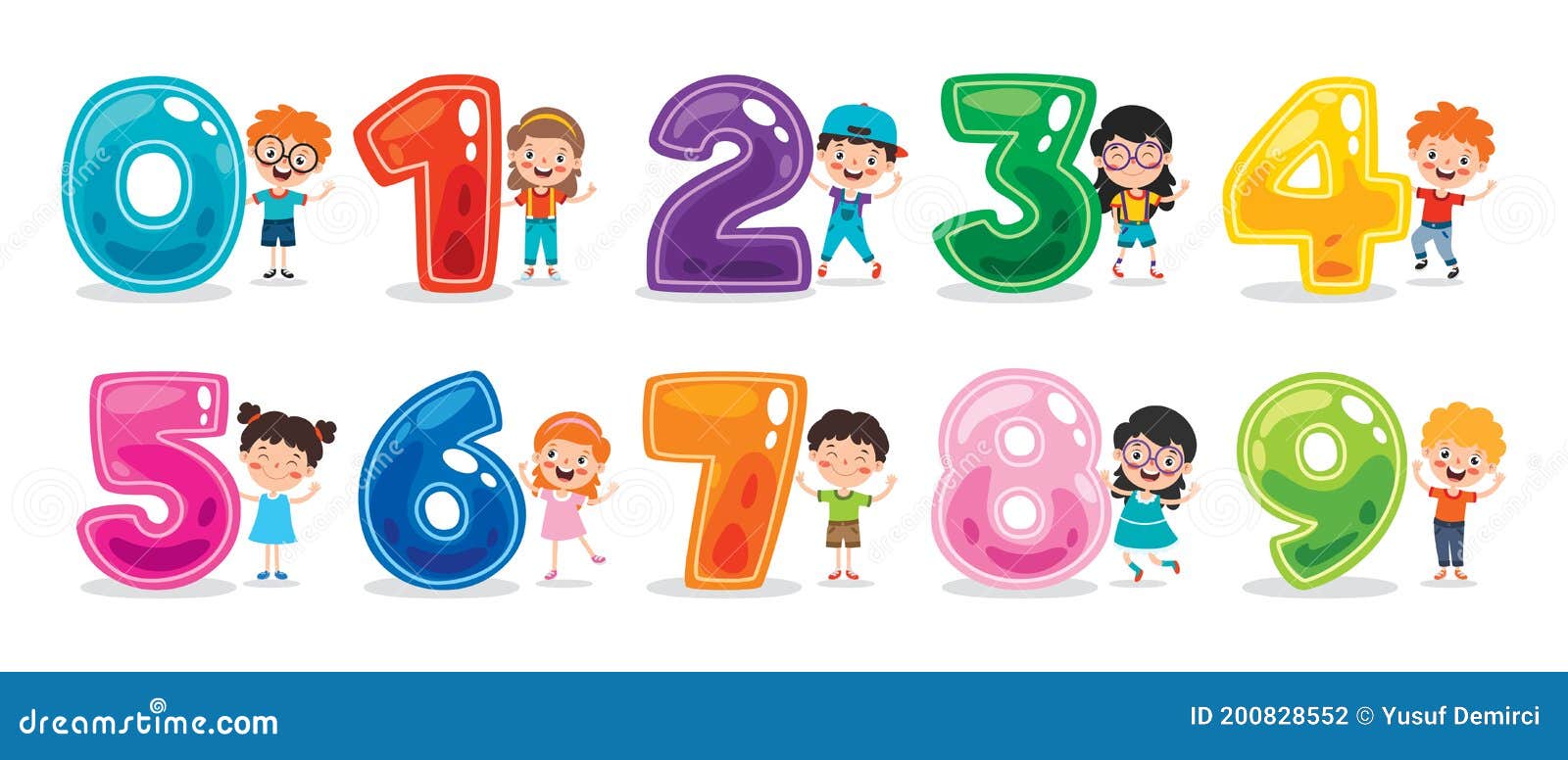 Concept of Multi Colored Numbers Stock Vector - Illustration of effect ...