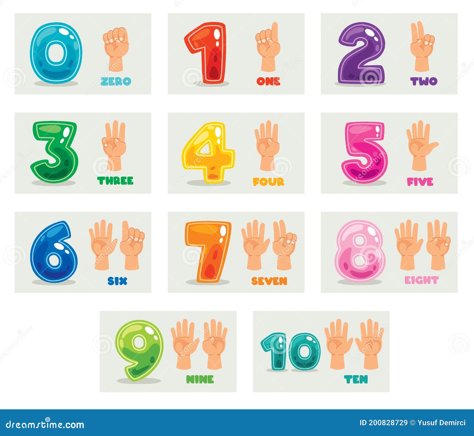 Concept of Multi Colored Numbers Stock Vector - Illustration of funny ...
