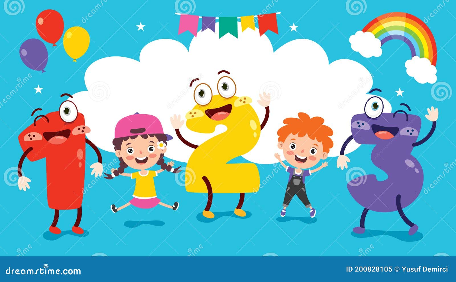 Concept of Multi Colored Numbers Stock Vector - Illustration of effect ...