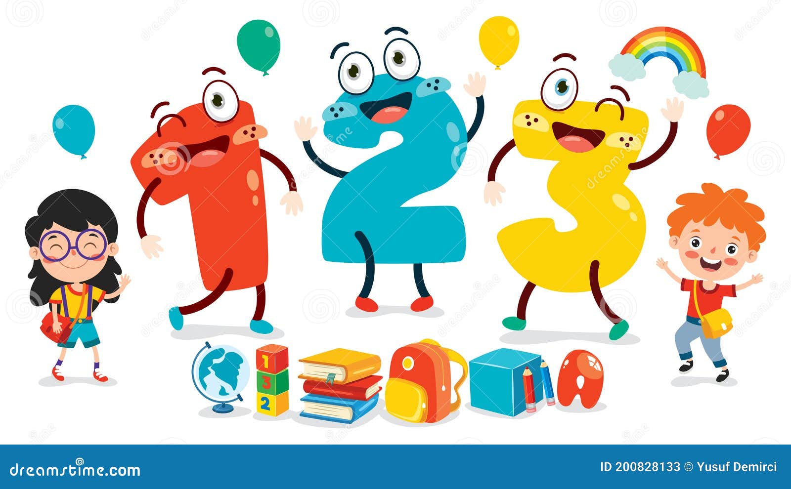 Concept of Multi Colored Numbers Stock Vector - Illustration of ...