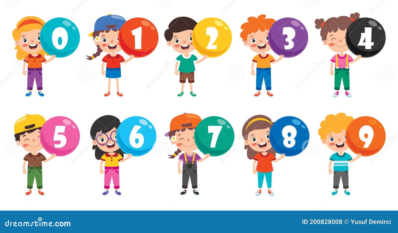Concept of Multi Colored Numbers Stock Vector - Illustration of ...