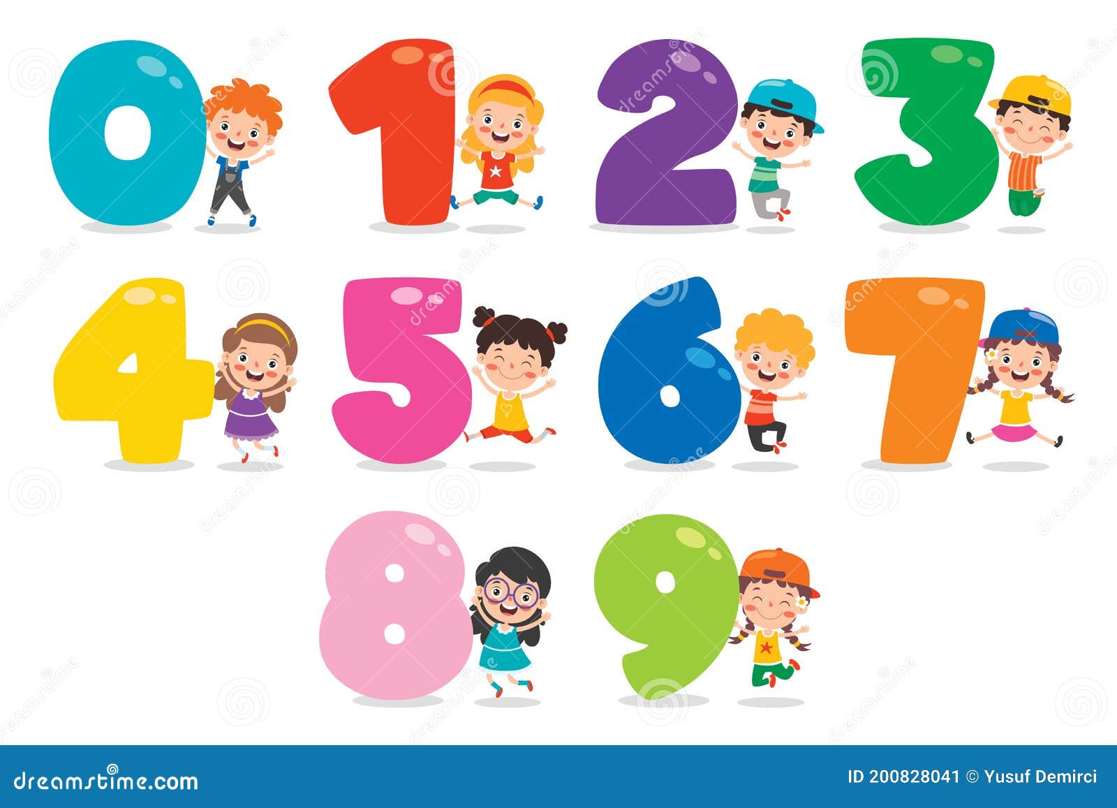 Concept of Multi Colored Numbers Stock Vector - Illustration of ...