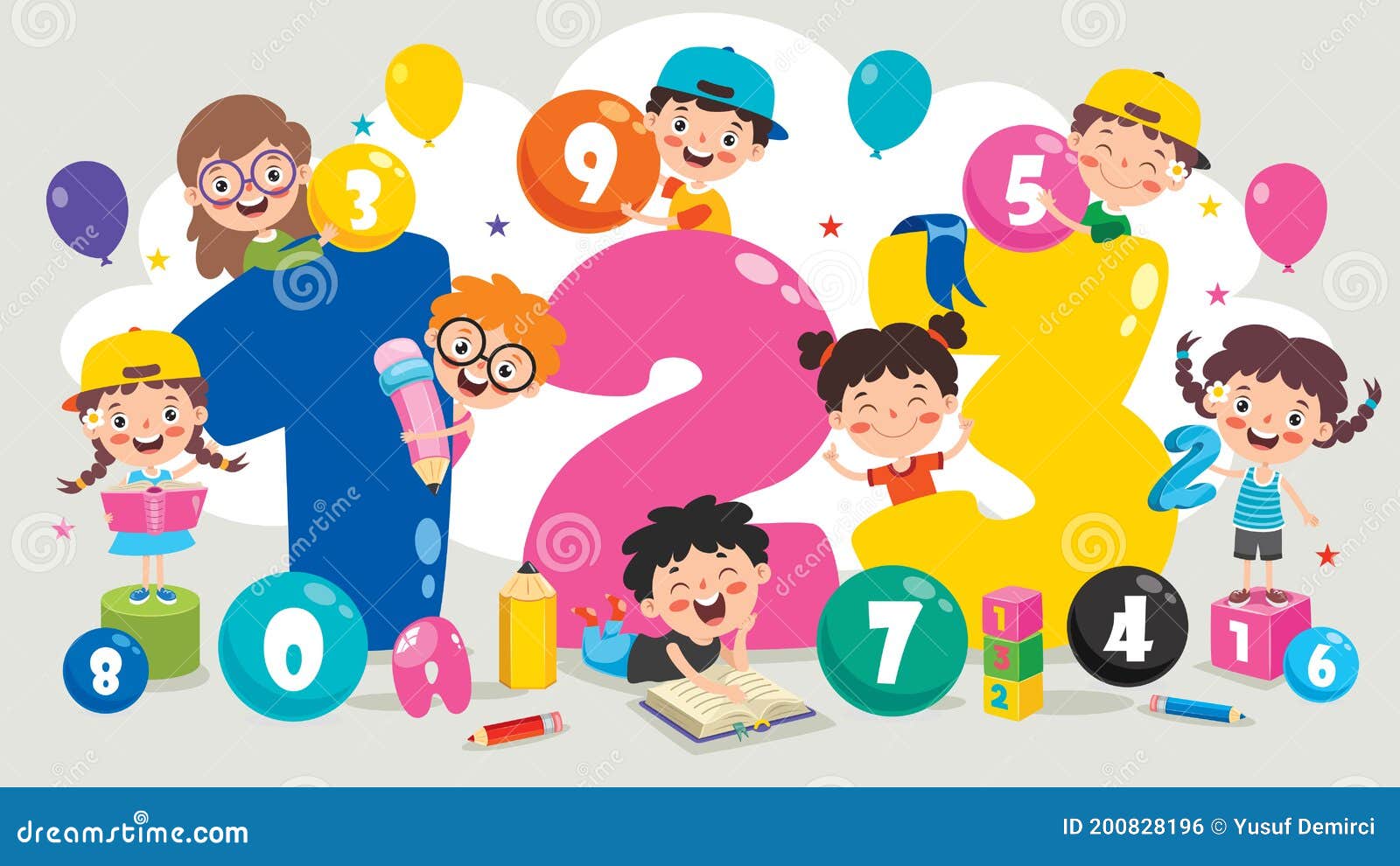 Concept of Multi Colored Numbers Stock Vector - Illustration of ...