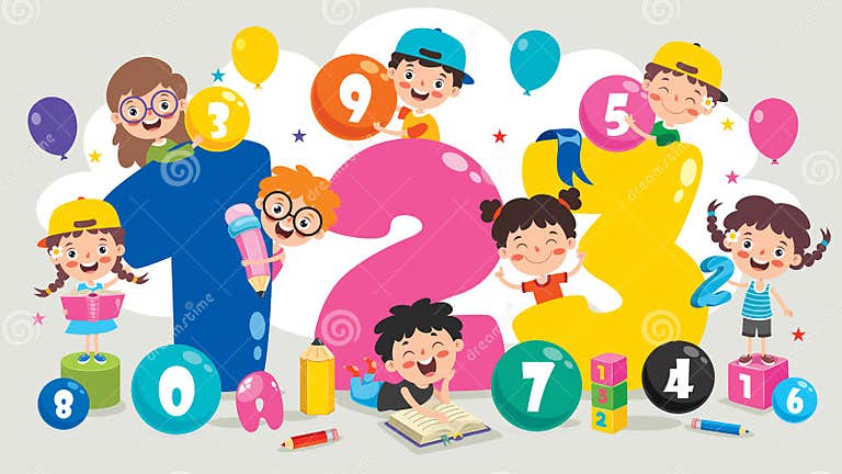 Concept of Multi Colored Numbers Stock Vector - Illustration of ...