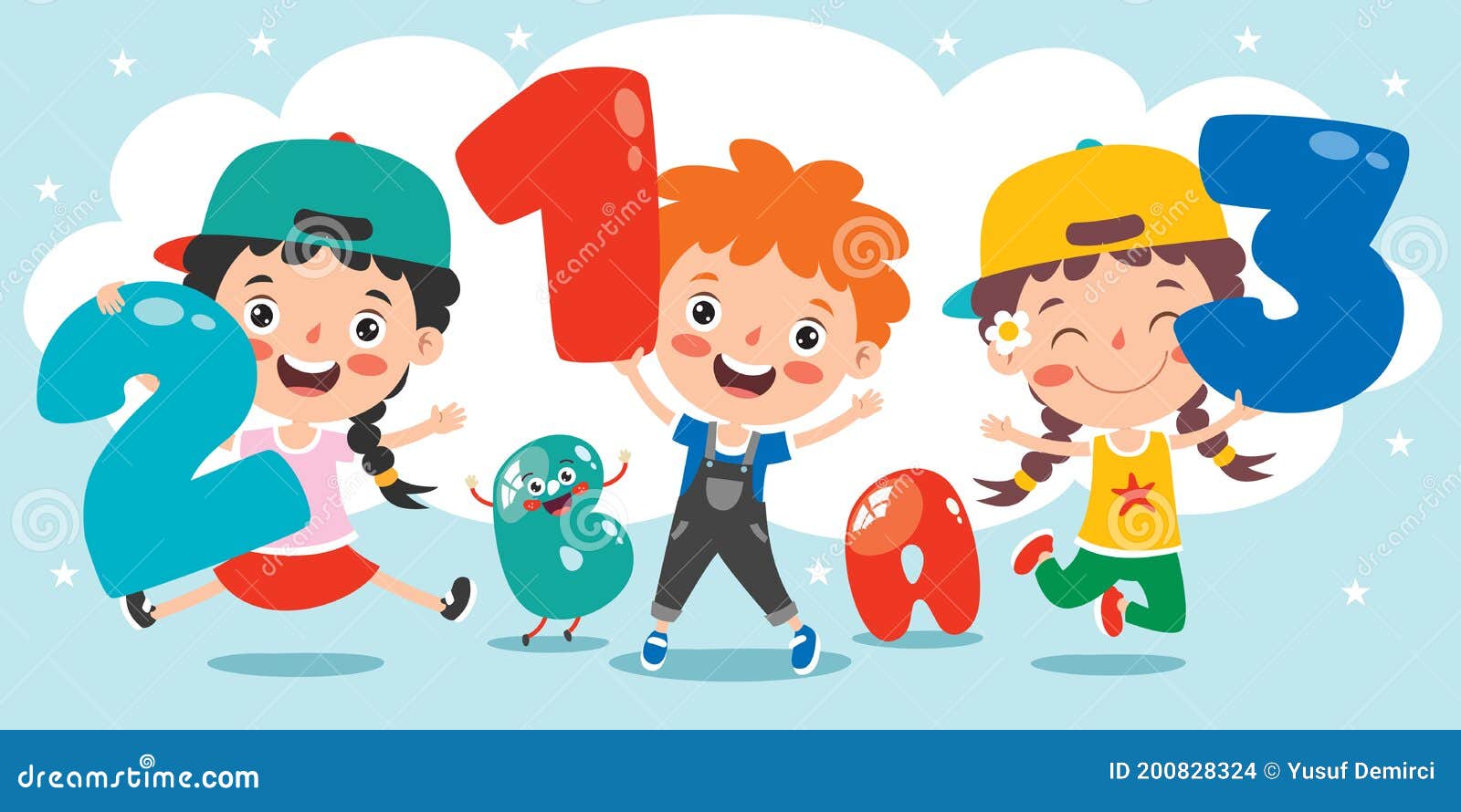 Concept of Multi Colored Numbers Stock Vector - Illustration of count ...