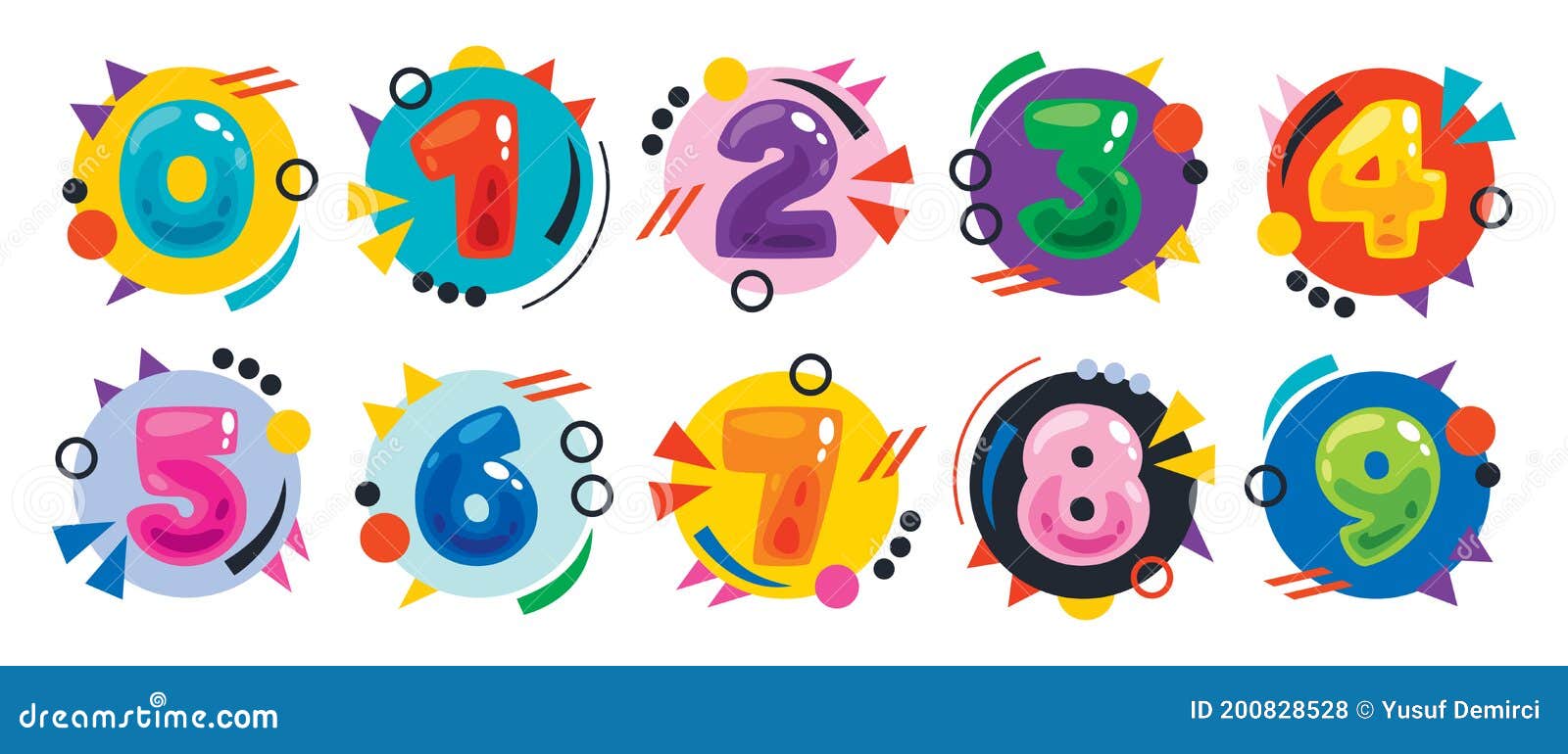 Concept of Multi Colored Numbers Stock Vector - Illustration of number ...