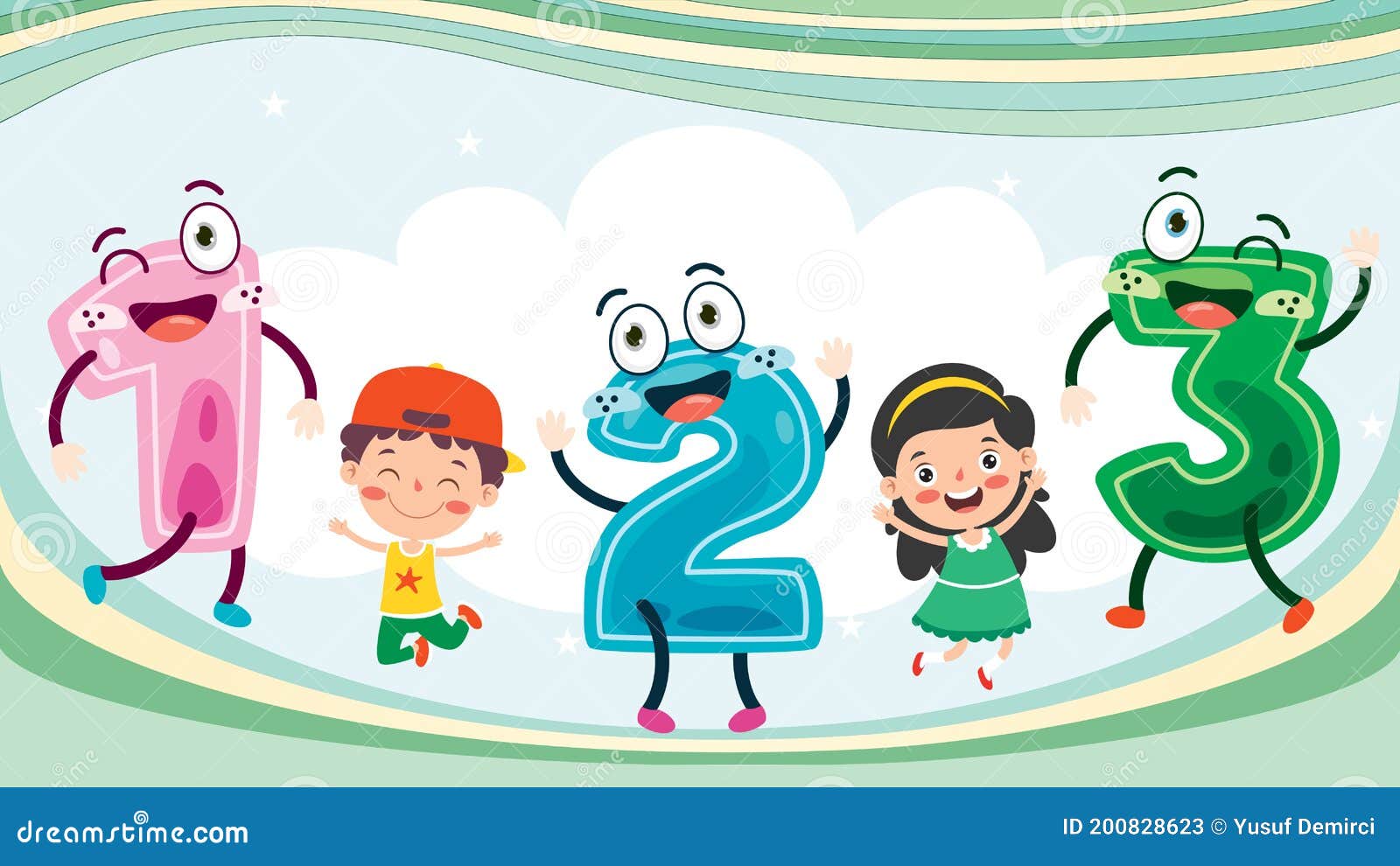 Concept of Multi Colored Numbers Stock Vector - Illustration of ...