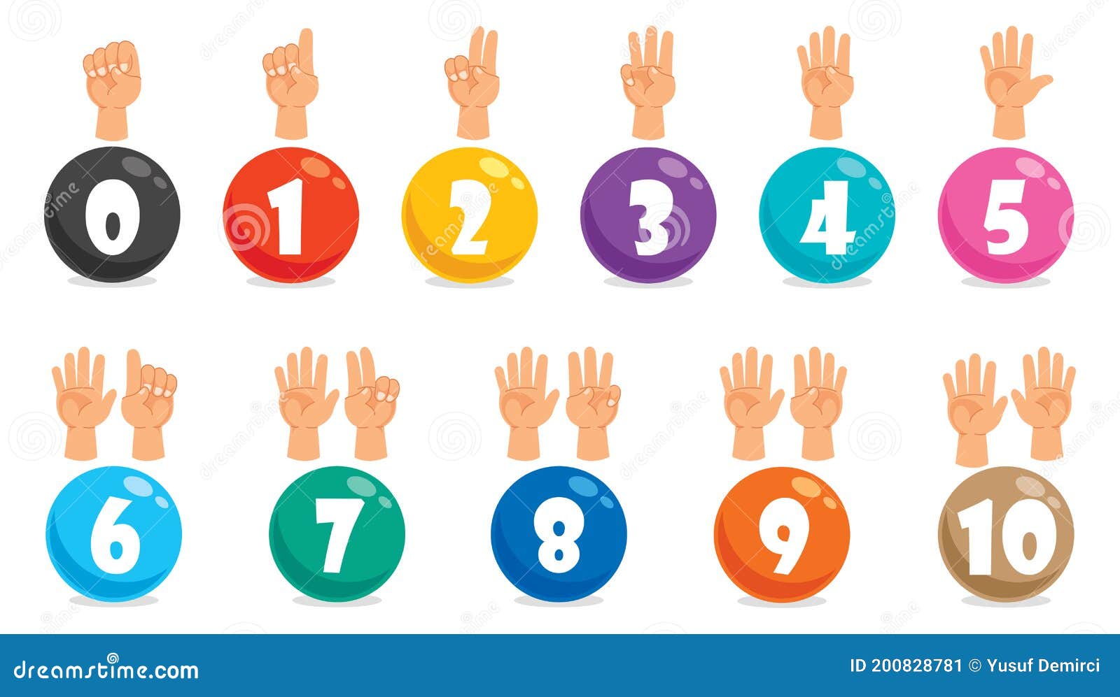 Concept of Multi Colored Numbers Stock Vector - Illustration of ...