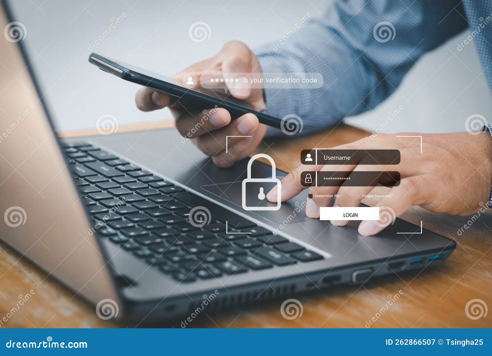 Concept Of Multi Factor Authentication Cyber Security In Two Step