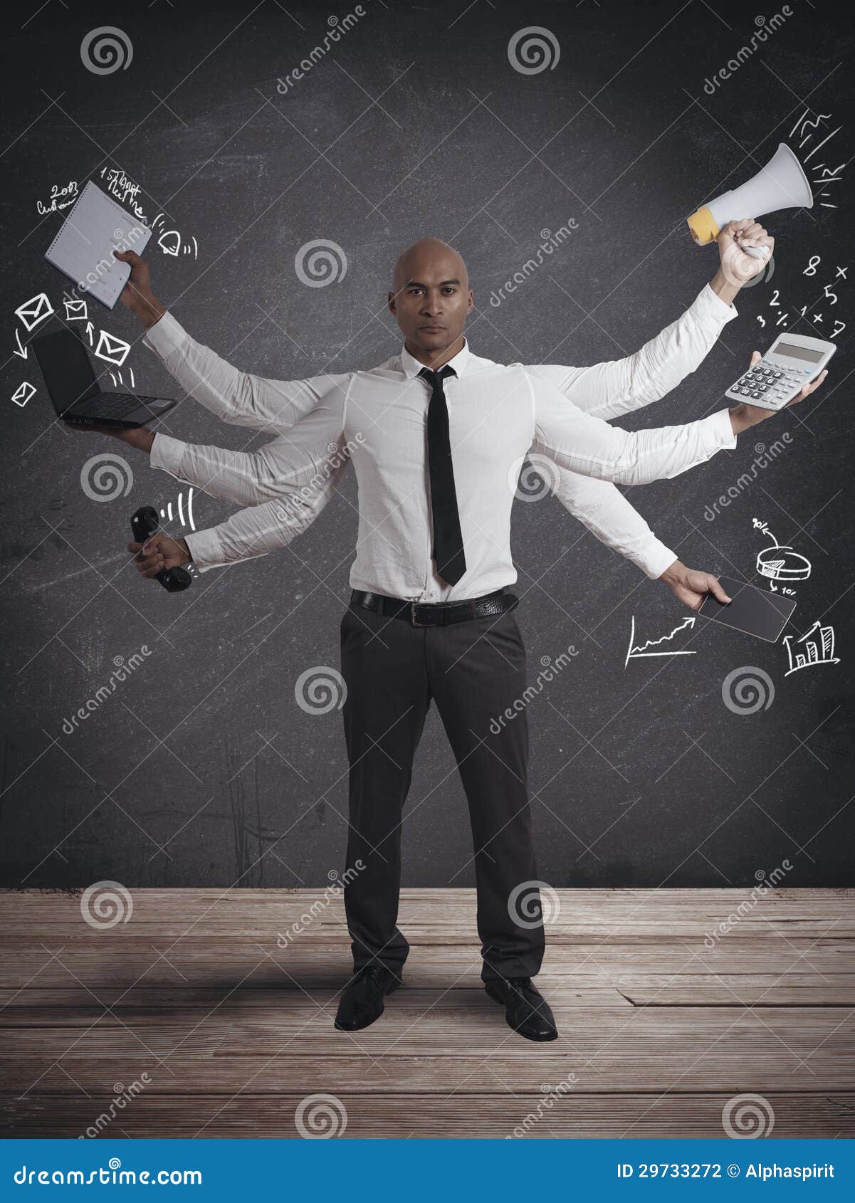 Multitasking businessman stock photo. Image of challenge - 29733272