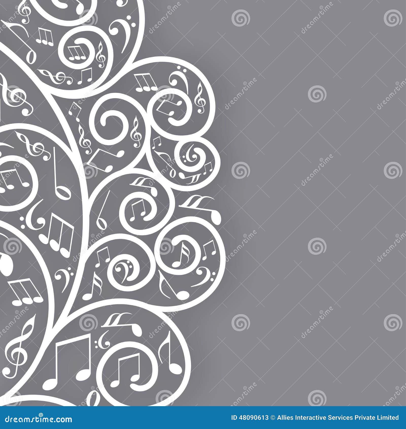 Concept of Musical Notes with Floral Design. Stock Illustration ...