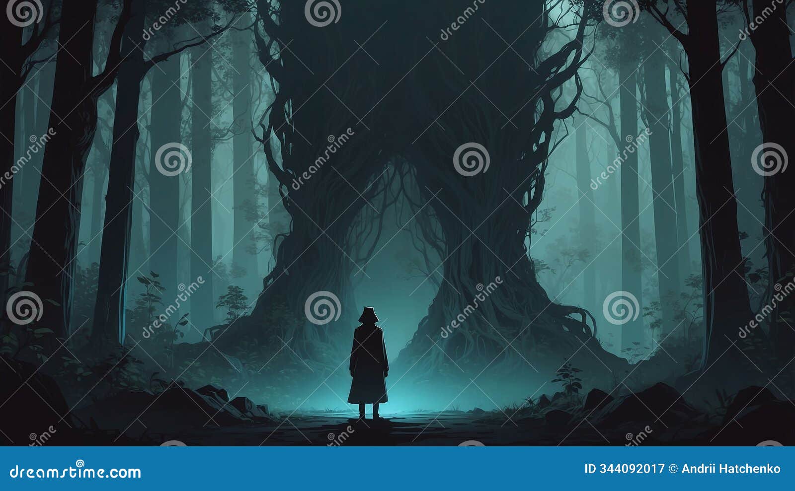 Concept of Mystery Visualized As a Figure Standing at the Entrance of a ...