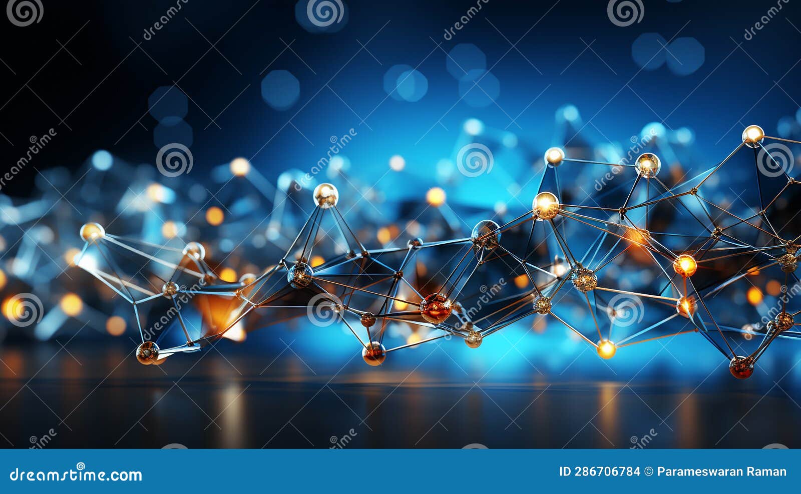 Hexagonal Neural network stock illustration. Illustration of field ...
