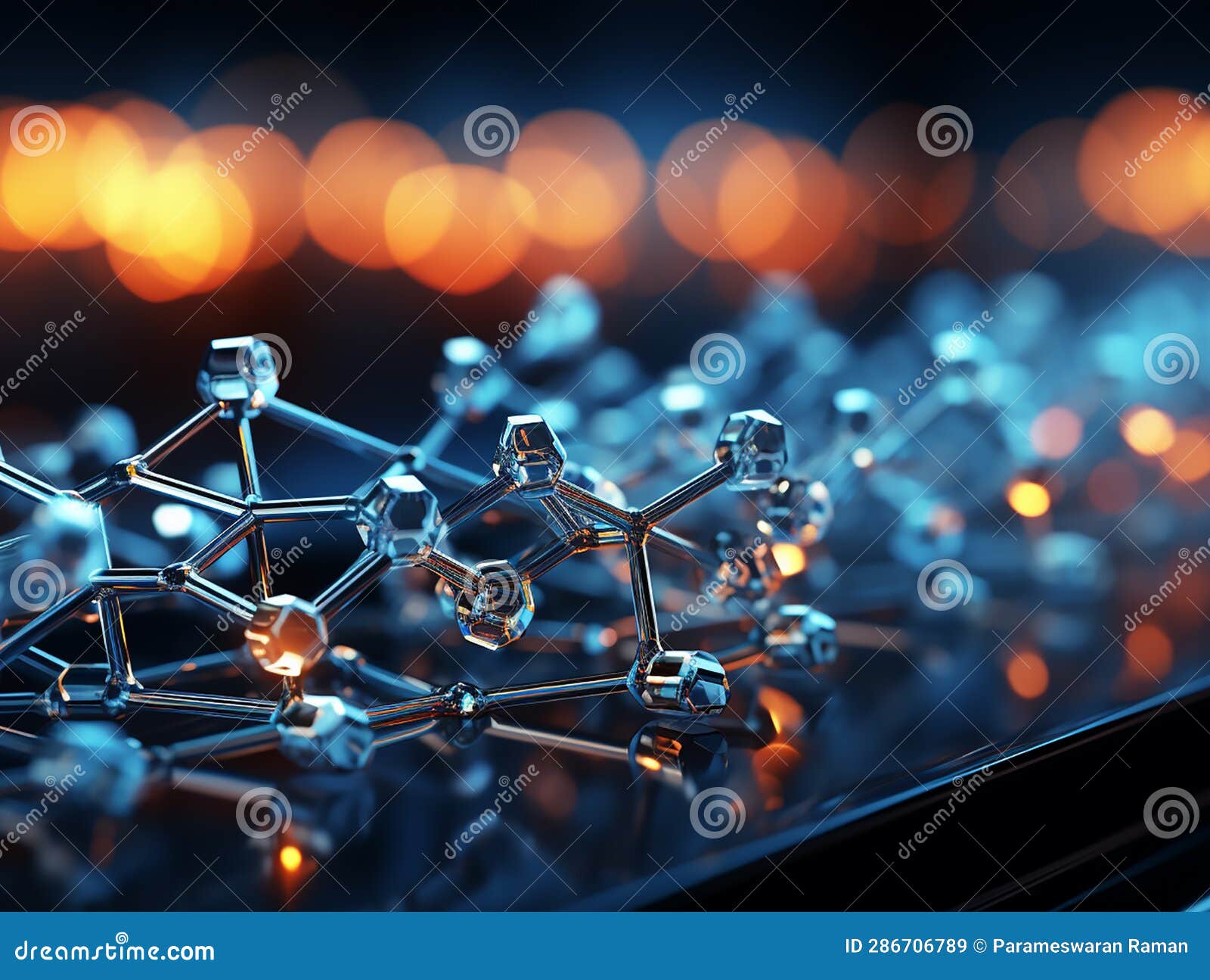 Hexagonal Neural network stock illustration. Illustration of research ...