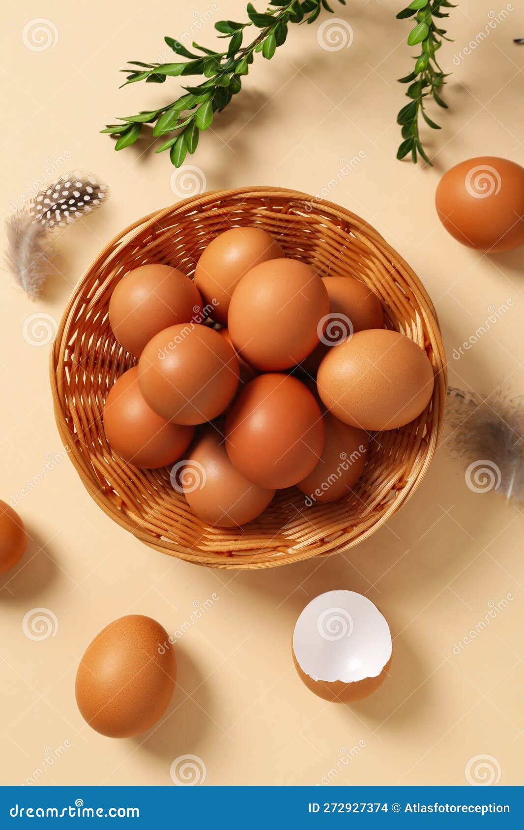 Concept of Natural Farm Product - Eggs, Top View Stock Photo - Image of ...