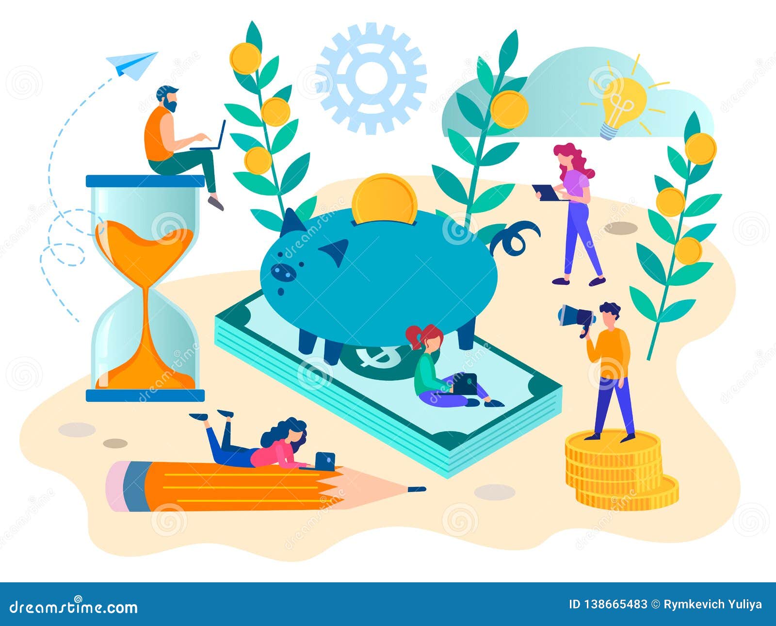 The Concept of the Need To Save and Control Money Stock Vector ...