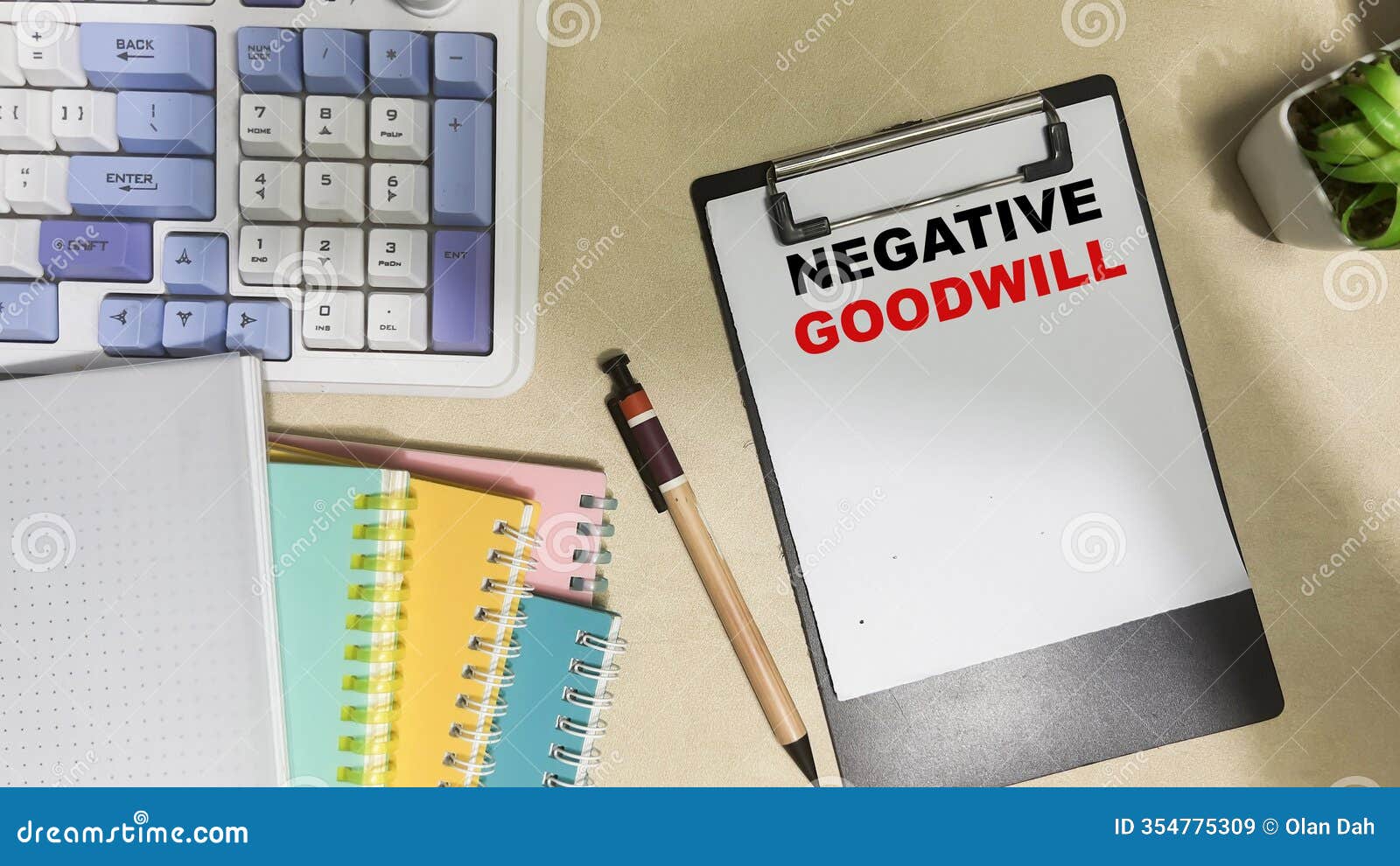 Concept of Negative Goodwill Write on Paperwork Isolated on Wooden ...