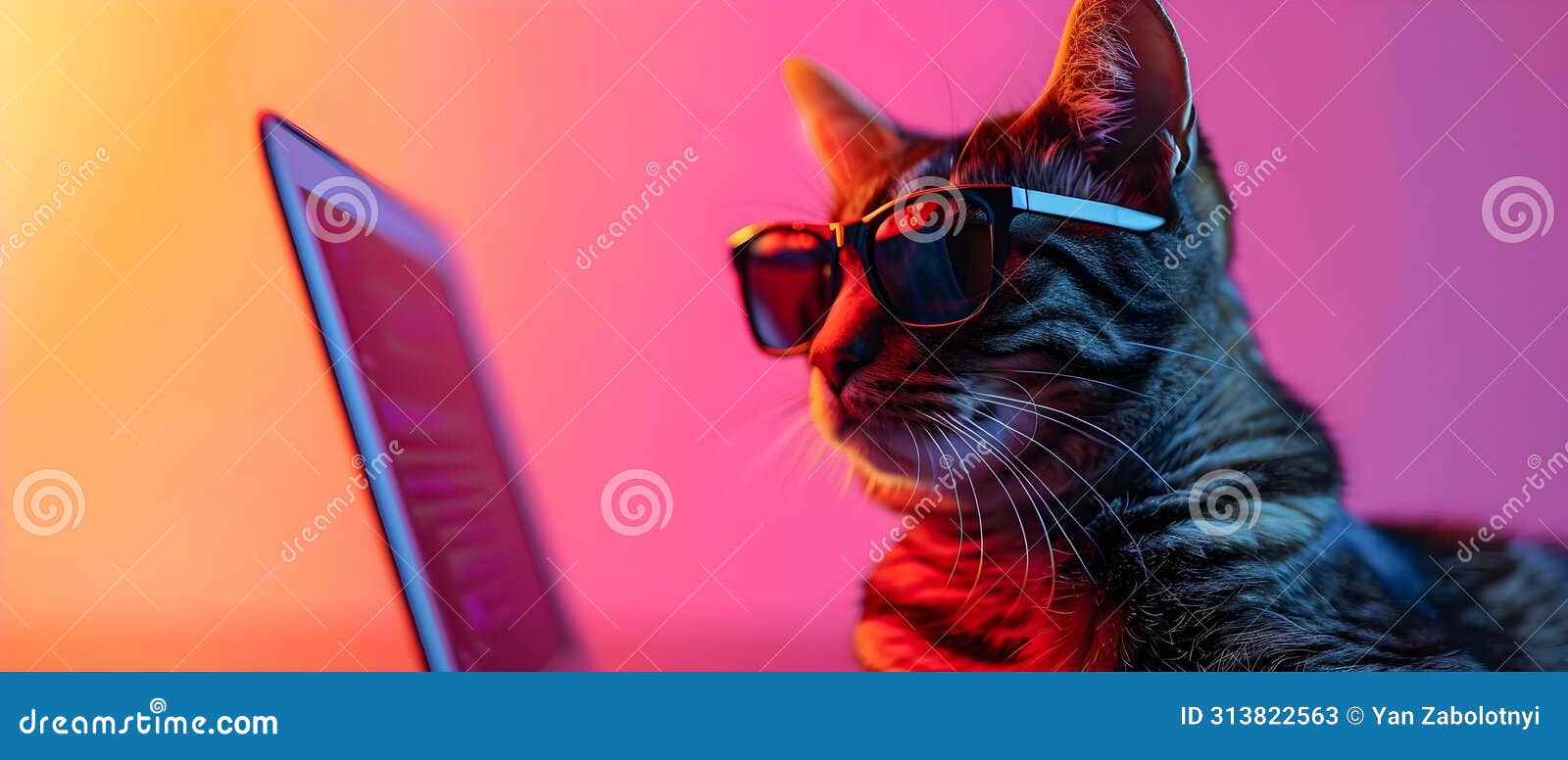 Cool Cat Coding in Neon Vibes. Concept Neon Lights, Coding, Cool Cat ...