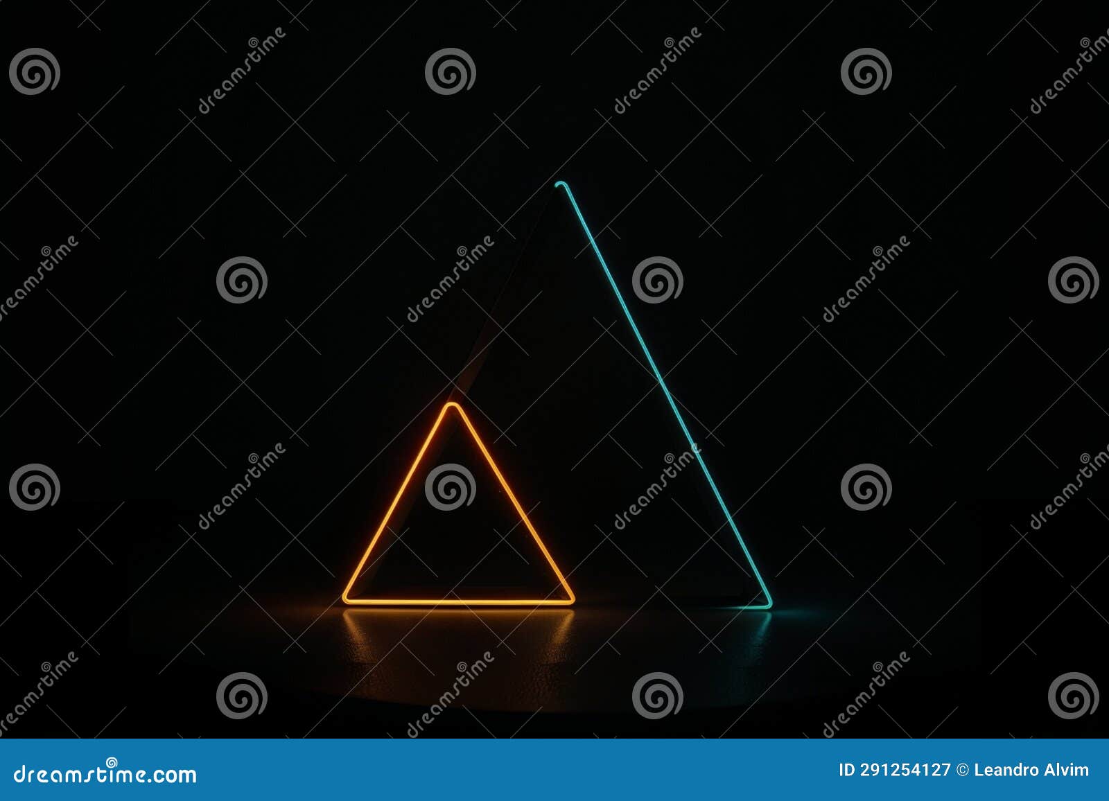 Neon Triangle Light Illuminating the Darkness.AI Generated Stock ...