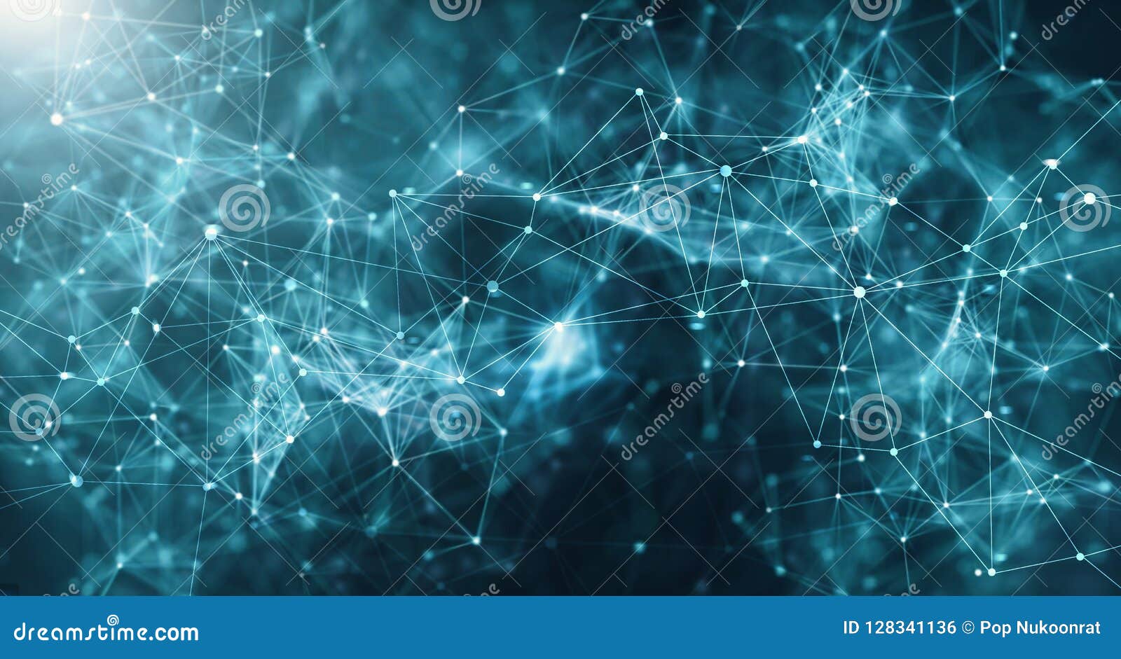 Abstract Futuristic Technology Network with Polygonal Stock ...