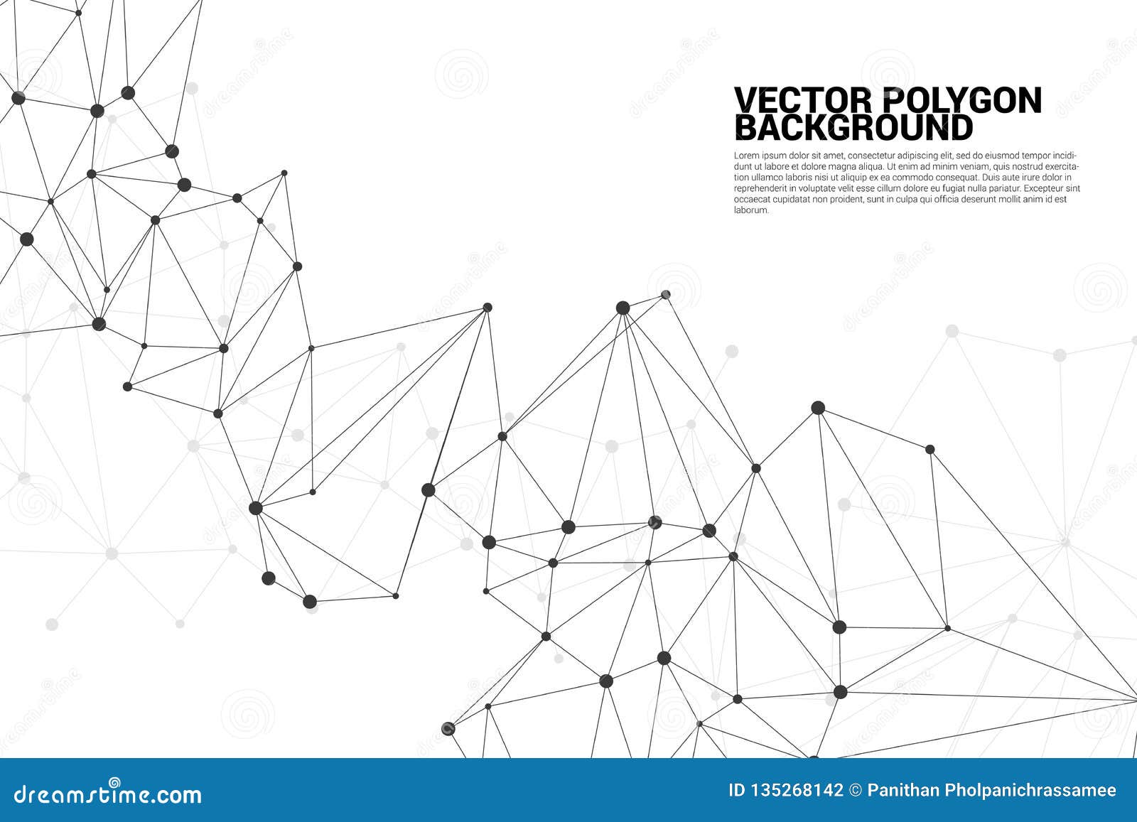 Network Connecting Dot Polygon Background. Stock Vector - Illustration ...