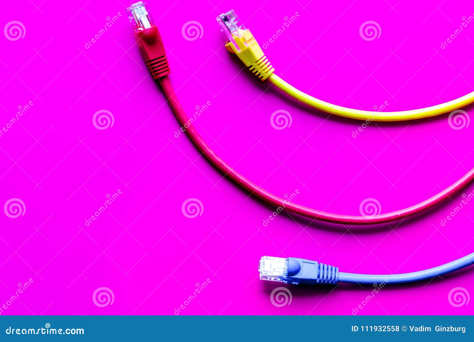Concept Network Internet Cable on Pink Background Close Up Stock Photo ...