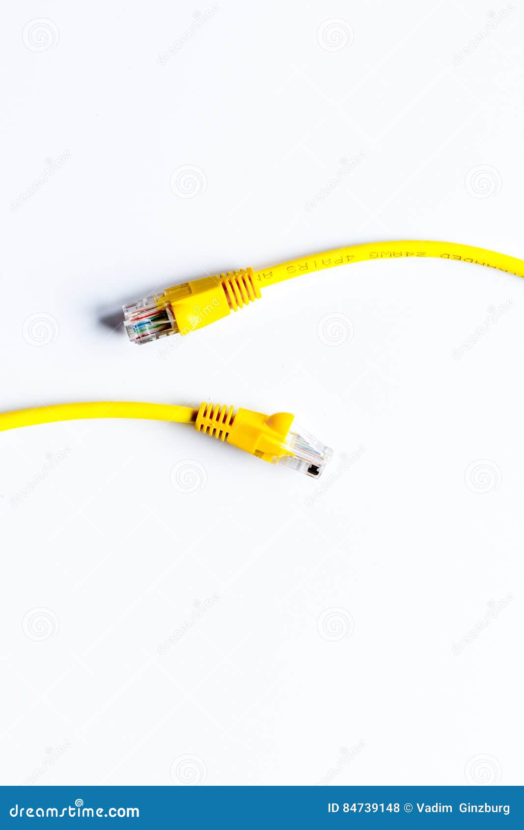 Concept Network Internet Cable on White Background Top View Stock Photo ...