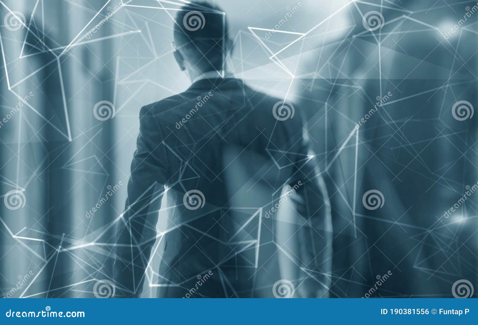 Concept of Network Internet Communication. 3d Line. Engineer in the ...