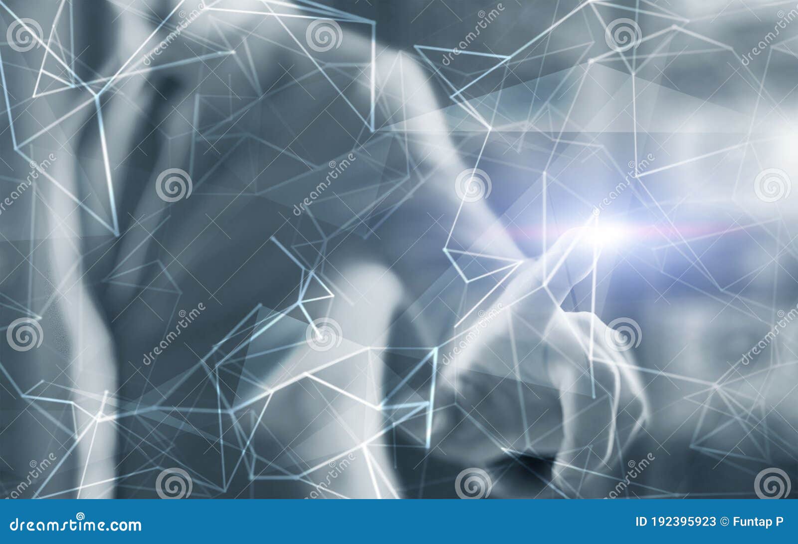 Concept of Network Internet Communication. 3d Line. Engineer in the ...